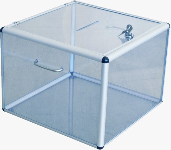 Transparante stembus met slot – 25 L – Vierkant model met sleuf en ...