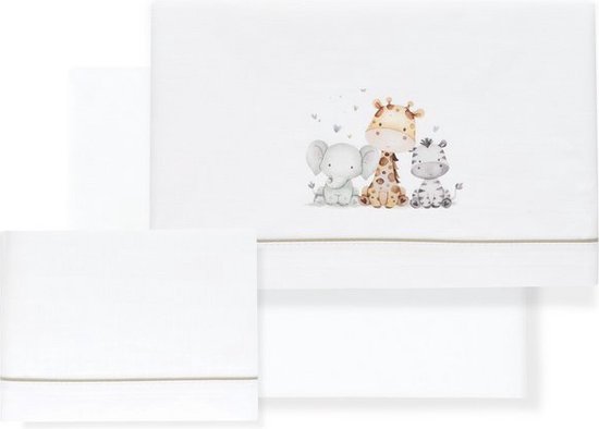 beddengoed laken set baby - jungle - 3 delig - ledikant laken set | bol