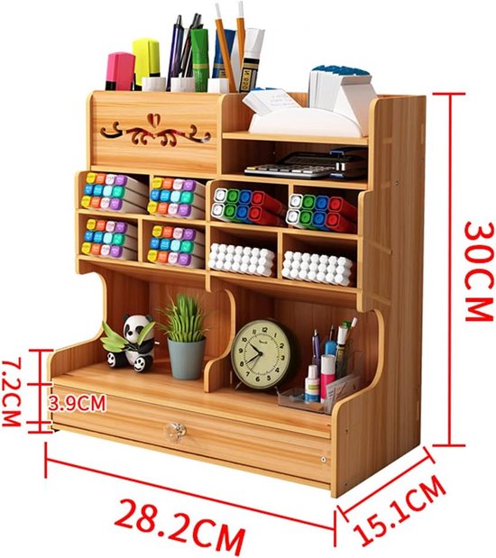 Houten Potlood Houder, Bureau Organizer Multifunctionele Desktop ...