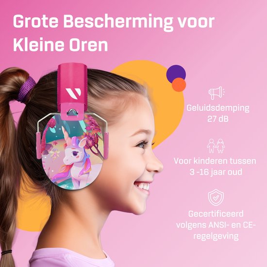 Gehoorbescherming Kind - Gehoorbeschermers Oorkappen Kinderen - 27dB - 3-16 jaar -... | bol