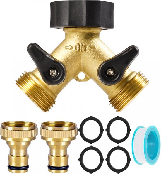 Waterverdeler 2-weg - Past op Europese kranen - Y Stuk kraan splitter - voor gebruik... | bol
