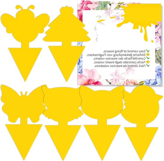 60 Stuks Kleverige Vliegenvangers Gele sticker Gele Tabletten - Zeer ...
