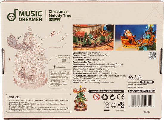 Robotime Christmas Melody Tree | Houten Muziekdoos | AMS01 | Knutselen ...