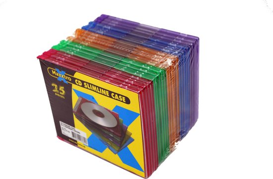 CD Slimline case - CD - DVD - 25 stuks - gekleurd | bol