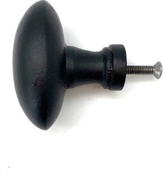Knop Gietijzer Zwart Ovaal 52x32mm | bol