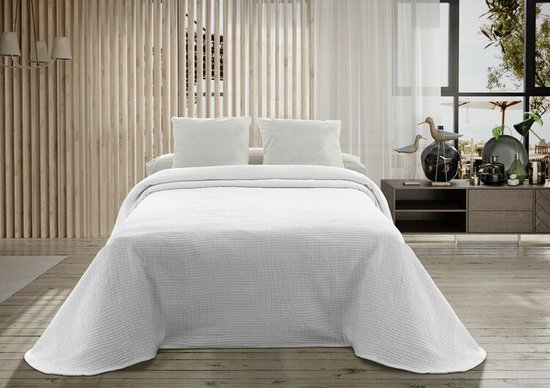 Hosteline Palma sprei - Wit bedsprei van 180 - 100% katoen - 270x270 cm ...