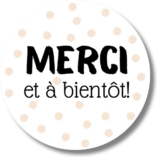 20x Sluitsticker Merci et à bientôt - Franstalig - Cadeausticker - Rond ...