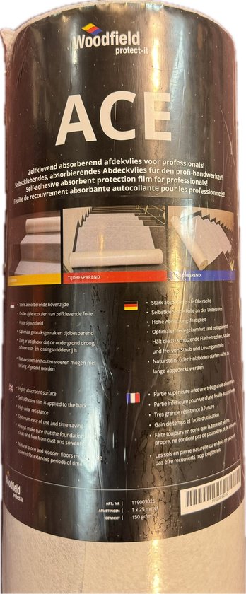 Stucloper Ace - zelfklevend absorberend afdekvlies - 1m x 25m | bol