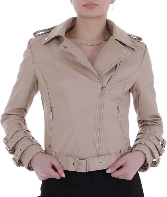 Dilena fashion biker jack beige | bol