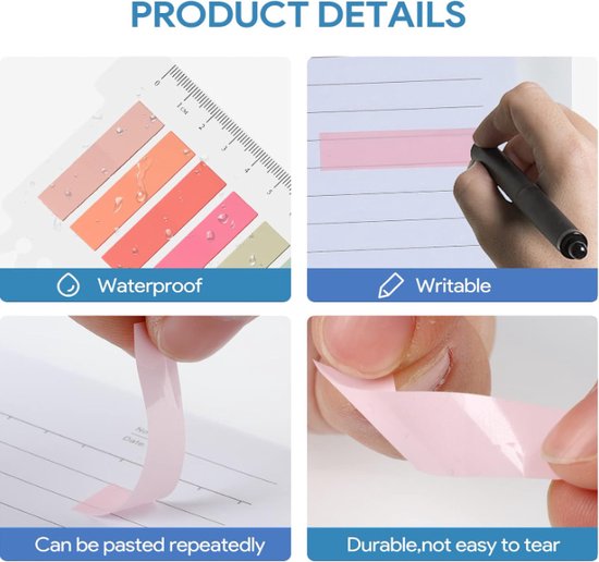 Index tabs - Sticky Tabs - Sticky Notes - 1600 Stuks - 8 Stijlen ...