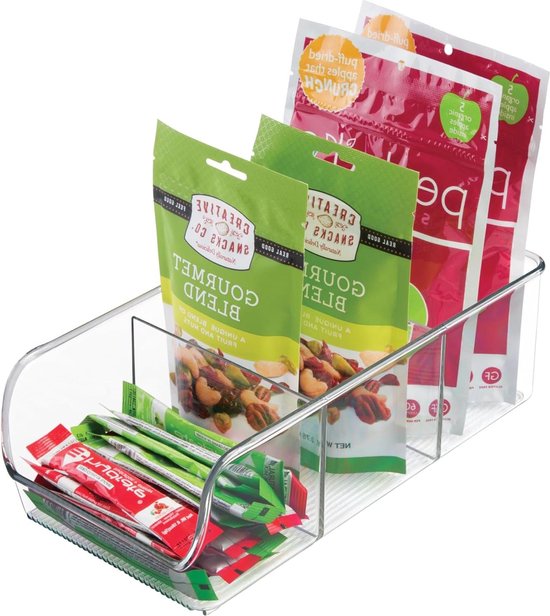 Voorraaddoos - 3 Vakken - Zonder Deksel - Doorzichtig - 279 x 140 x 89 cm | bol