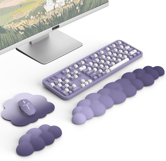 Ergonomic Keyboard Wrist Rest with Mouse Pad - Durable Polyester Arm ...