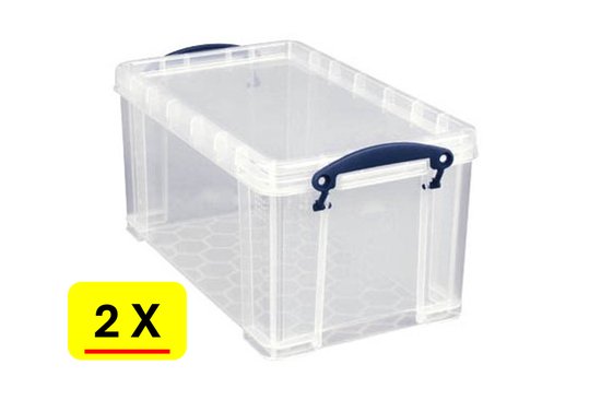 2 x Opbergbox Really Useful Box - 8 liter 34x20x17,5 cm - transparant ...