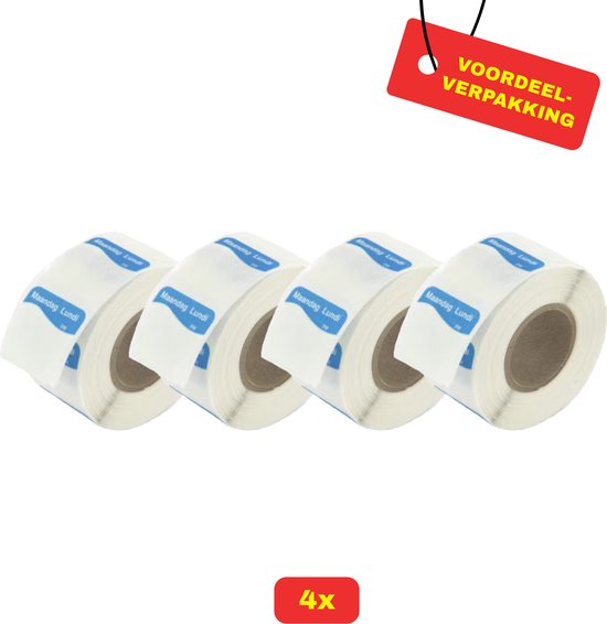 4X HACCP stickers met schrijfvlak Rol "Maandag" - Voordeelverpakking! | bol