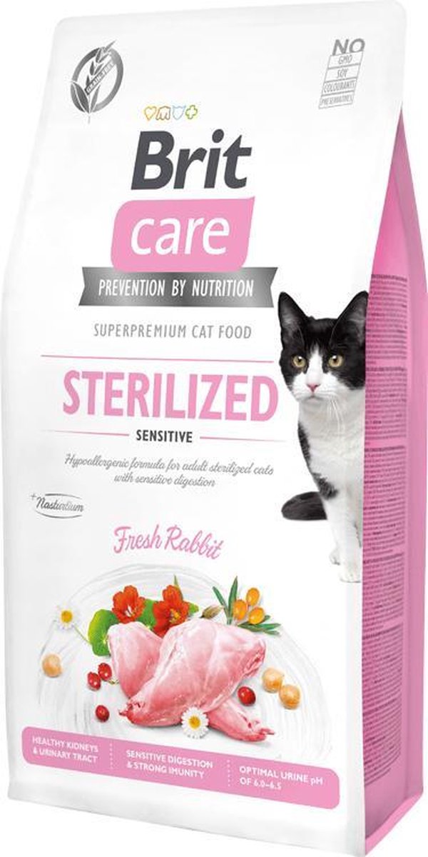 Brit Care Cat Grainfree Adult Sterilized Sensitive Fresh Rabbit 7 kg ...