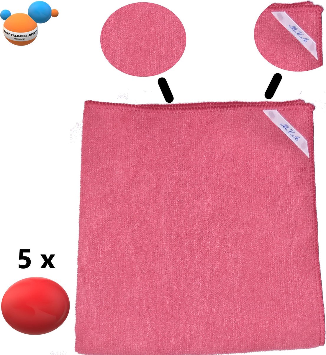 Grote Microvezeldoekjes set 5 stuks| Rood| Microvezel Doekjes ...