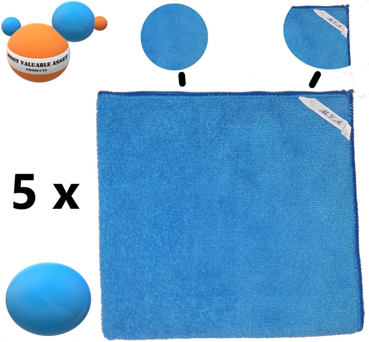 Grote Microvezeldoekjes set 5 stuks| Blauw| Microvezel Doekjes ...