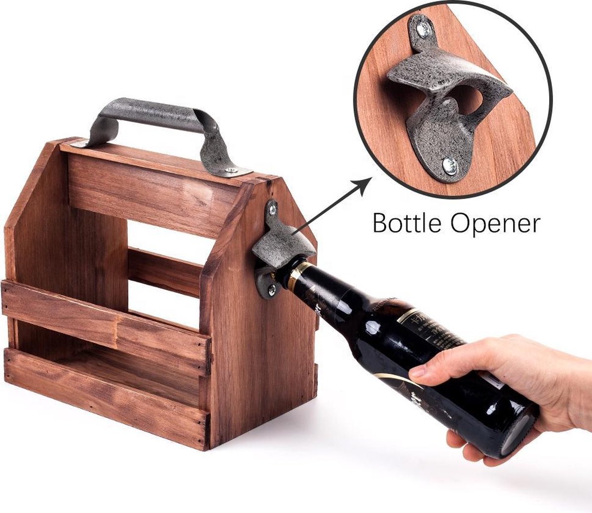 Bierdrager bier flessen drager tray kratje kistje caddy houder houten ...