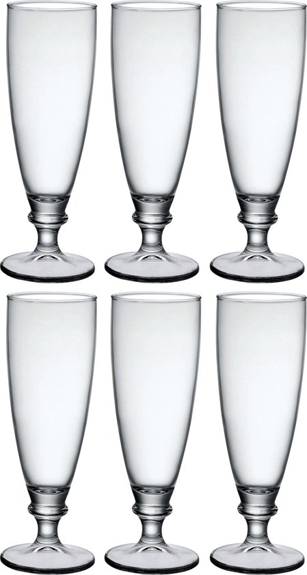 18x Stuks luxe Harmonia bierglazen op voet 275 ml - Bierglas speciaal bier | bol