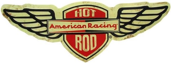 Hot Rod American Racing Die Cut Embossed Tin Sign | bol
