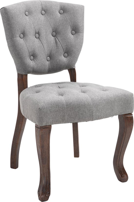 Eetkamerstoel - Stoel - Stof - Antiek grijs | bol.com