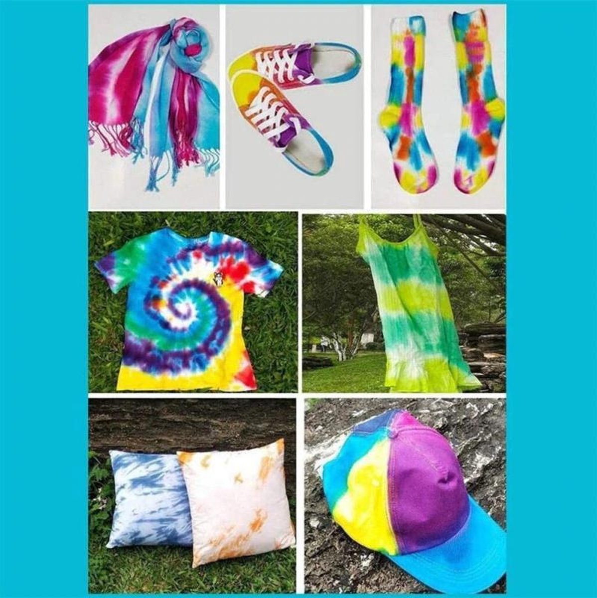 Tie Dye Kit verf 8 kleuren tie dye set, tie dye textielverf, tie dye ...