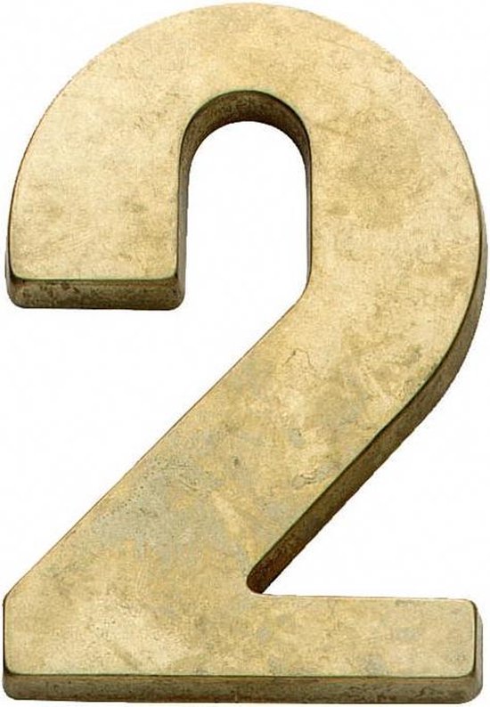 Intersteel Huisnummer 2 messing getrommeld | bol.com