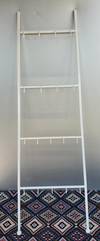 Mica Decorations Deco Ladder wit met hakjes L50xB4xH126 cm | bol