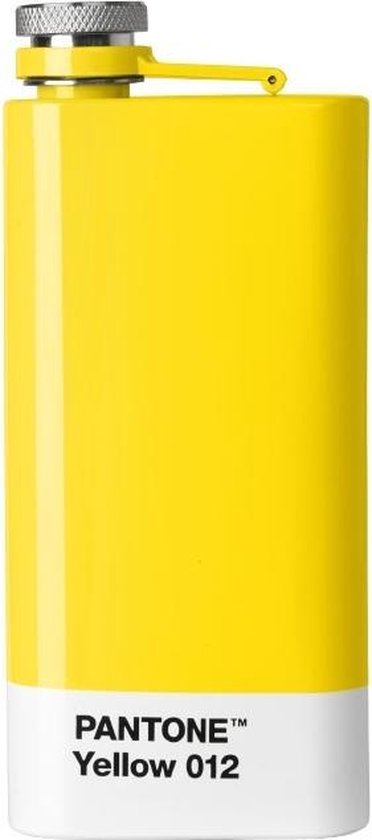 Pantone Heupfles - RVS - 150 ml - Yellow 012 C | bol