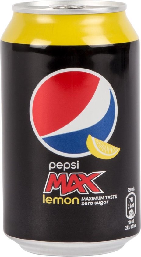 Pepsi Max Lemon 33cl Tray 24 Blikjes | bol