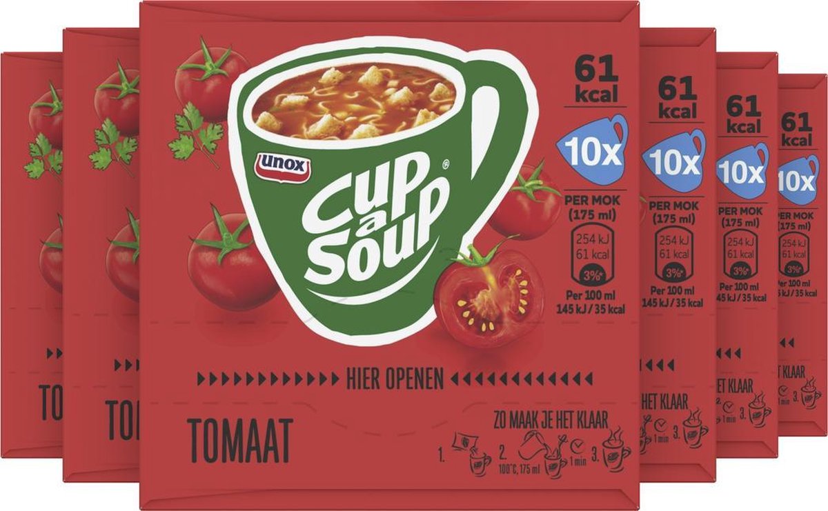 Unox Cup-a-Soup Tomaat - 60 x 175 ml - Voordeelverpakking | bol