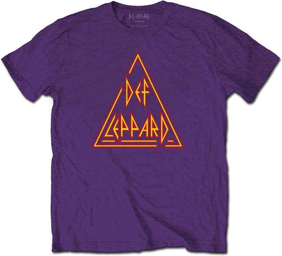 Def Leppard - Classic Triangle Logo Heren T-shirt - XL - Paars | bol