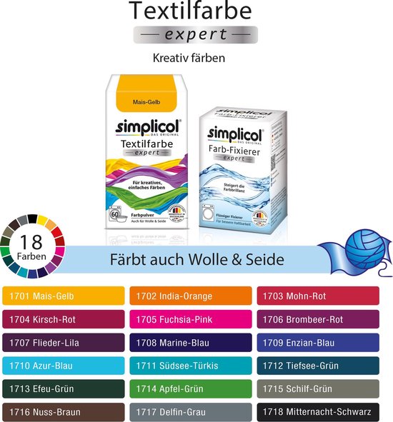 bol.com | Simplicol Textielverf Expert met Color Fixer - Textielverf ...