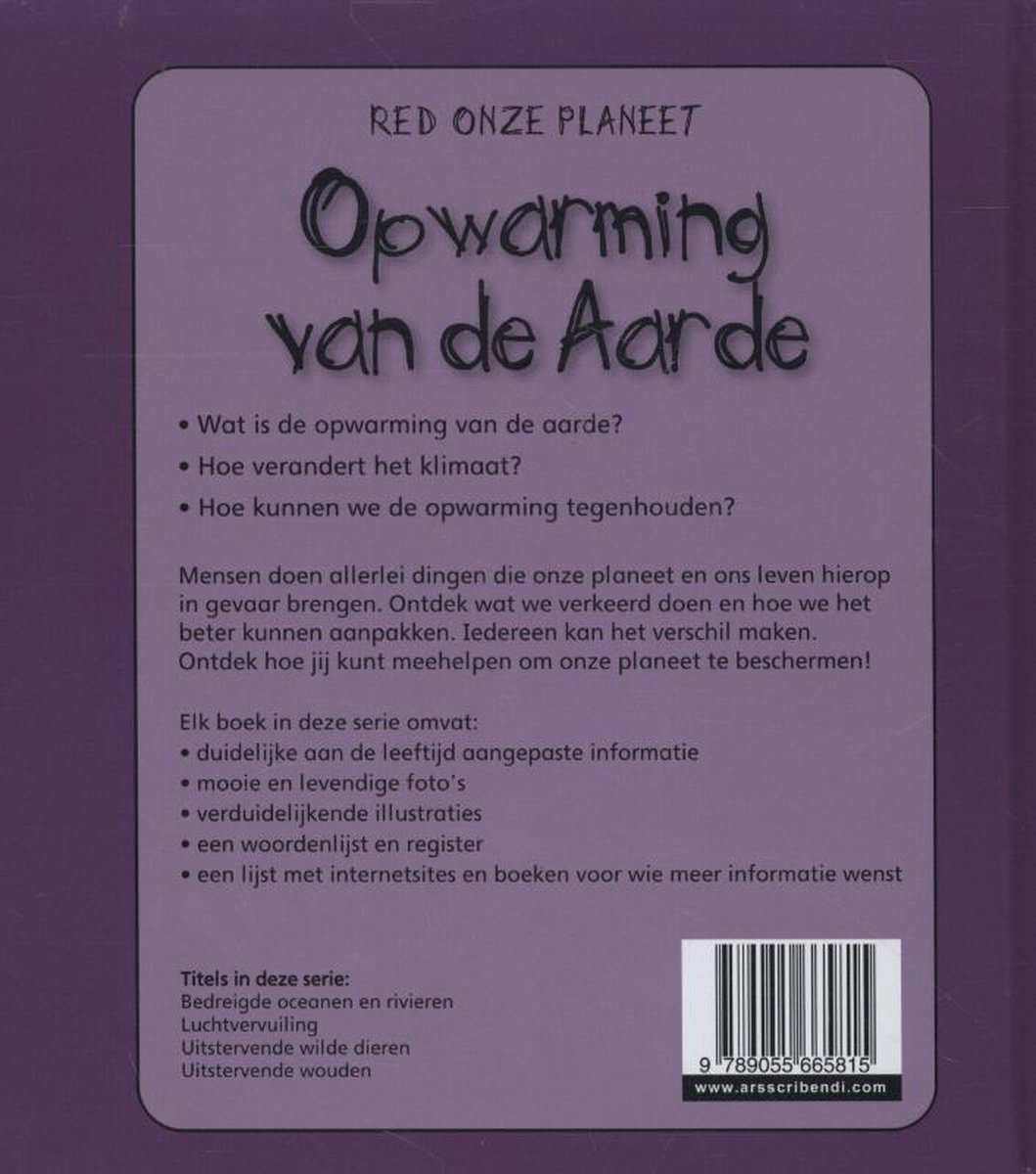 Red onze planeet - Opwarming van de aarde | 9789055665815 | Angela ...