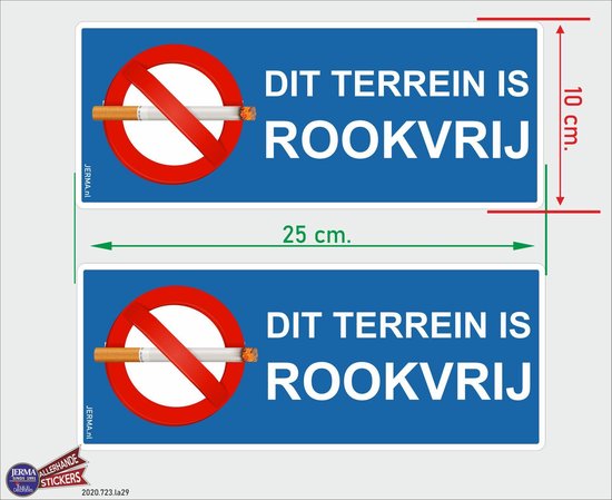 Dit terrein is rookvrij set 2 stickers | bol.com