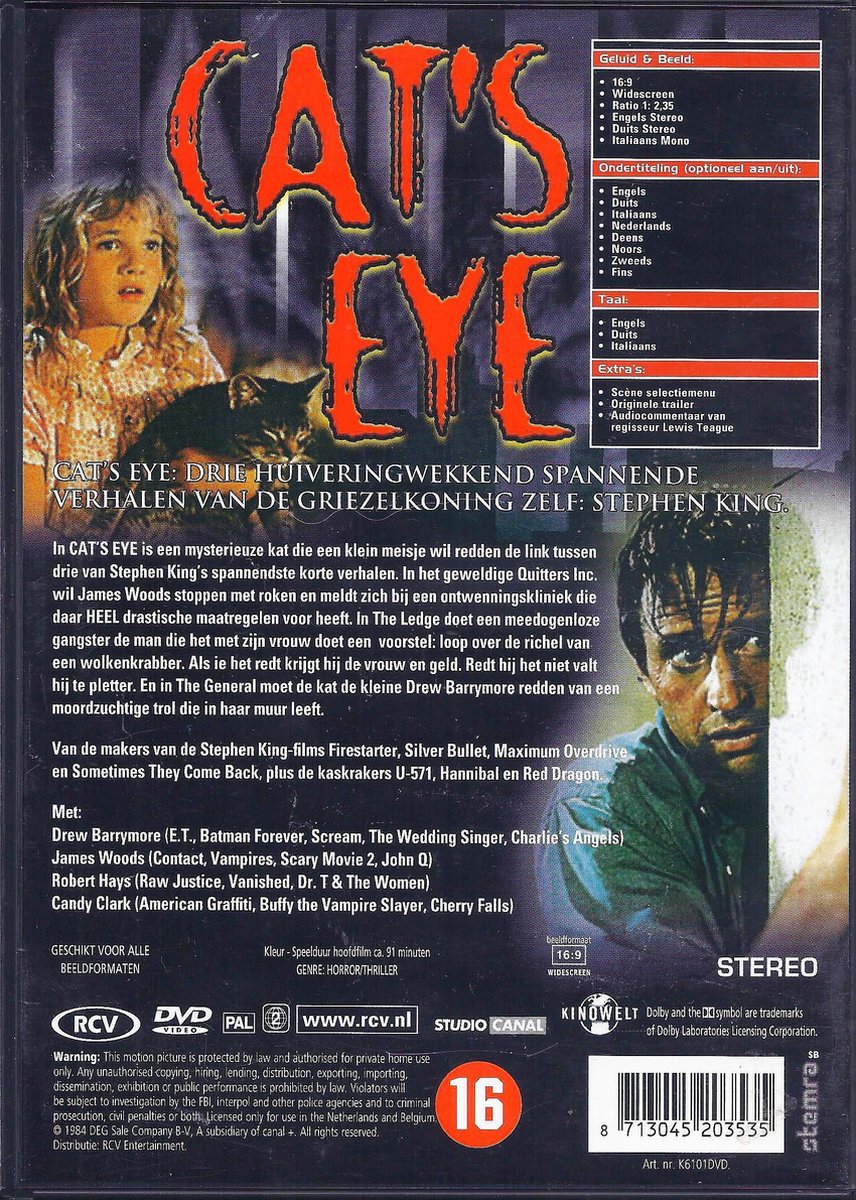 Cat's Eye (Dvd), James Woods | Dvd's | bol.com