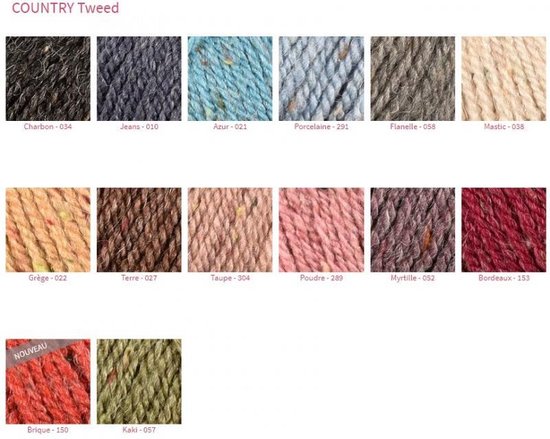 Cheval Blanc Country Tweed wol en acryl garen - roze (289) - pendikte 4 ...