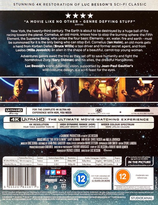 The Fifth Element [4K Ultra HD + Blu-ray] [2020] | Dvd's | bol.com