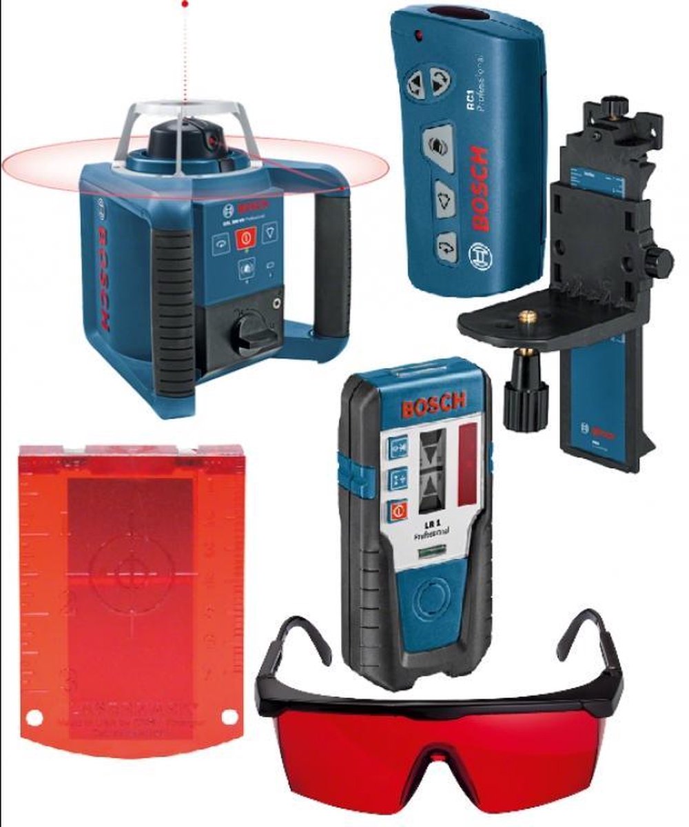 Bosch GRL 300 HV rotatie laser + afstandsbediening (RC 1) + houder (WM ...