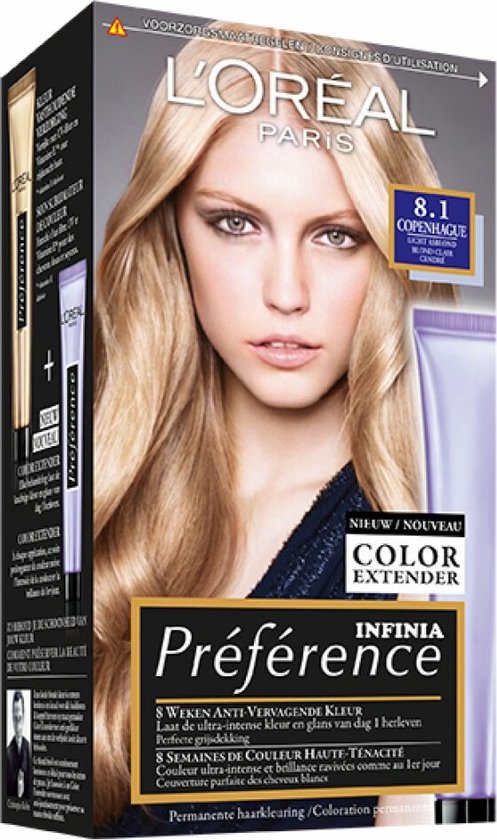3x L'Oréal Preference Haarkleuring 8.1 Copenhague - Licht Asblond | bol