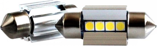 C5W autolamp 2 stuks | LED festoon 31mm | 4-SMD 2W - 6000K - heatsink | CAN-BUS 12V DC | bol