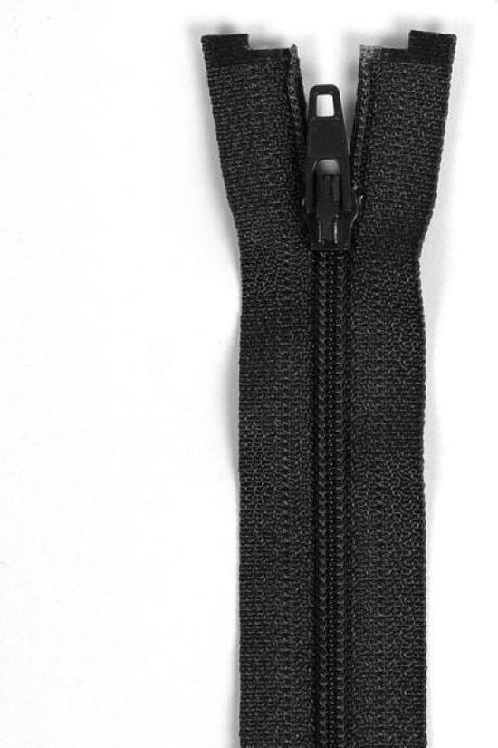 Kunststof ritssluiting, Deelbaar, Zwart, lengte 60 cm, per stuk. | bol