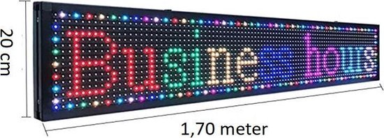 Professionele LED lichtkrant - 172 Bij 24cm - Outdoor - Waterdicht - RGB / Full... | bol