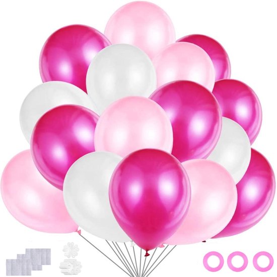 Partizzle® 60x Roze Verjaardag Versiering Grote Helium Ballonnen Set ... Partizzle® 60x Roze Verjaardag Versiering Grote Helium Ballonnen Set ...