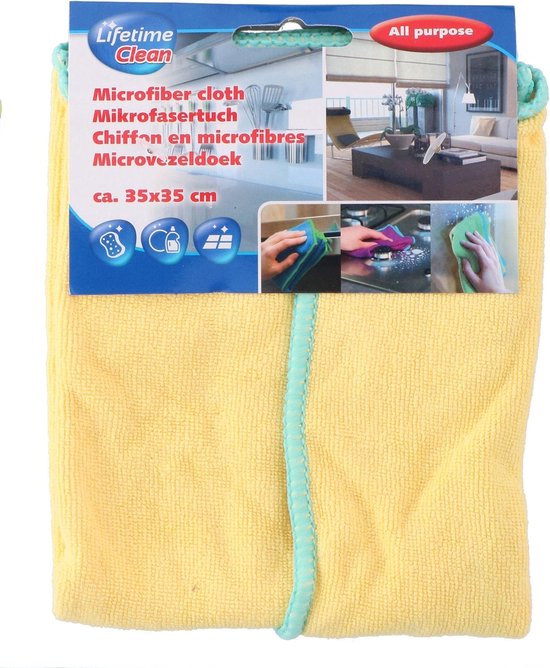 Lifetime Clean Poetsdoek 35 Cm Microvezel Geel | bol.com