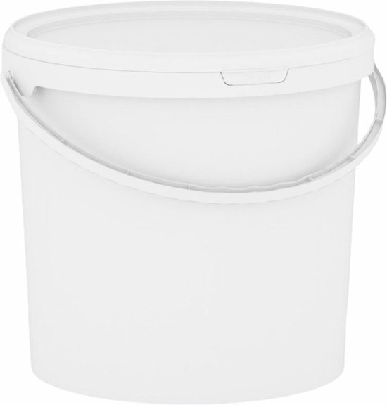 5 x Witte emmer met deksel - 10,9 liter (Ø 272 mm) - Geschikt voor food ...