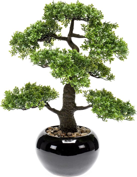 Bonsai boompje kunstplant in kunststof pot 47 cm - Ficus Retusa ...