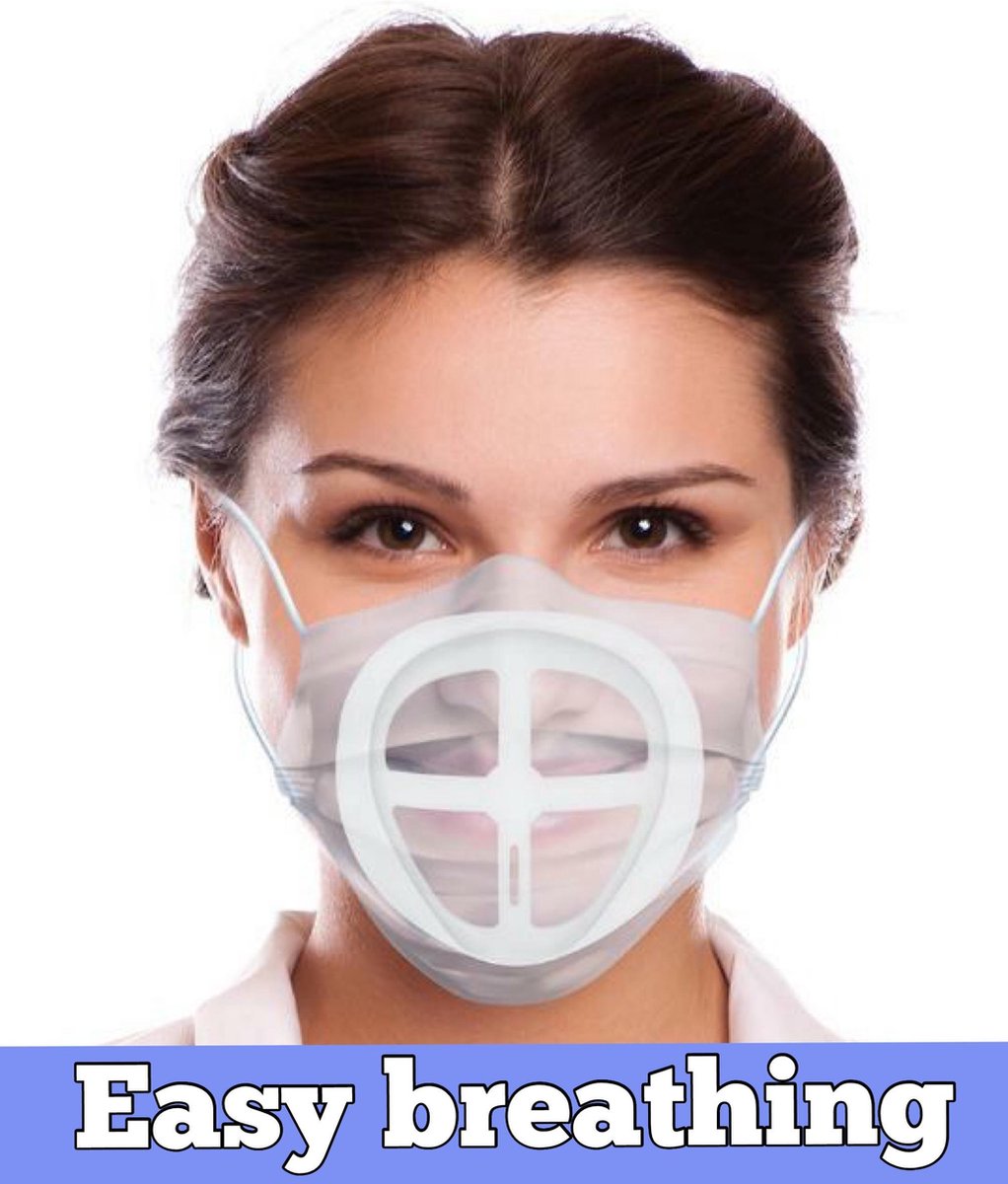 Easy Breathing- 5+1 stuk(s) - bracket 3d - voor mondkapje - mondmasker ...