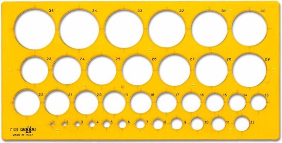 Sjabloon Rond 1 tot 35mm. # 7125 + Set van 3 Artline “Flow Easy” Gel ...