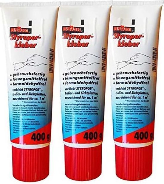 3 x BRÜCOL piepschuimlijm 400g, plafondtegel, isolatieplaat ...